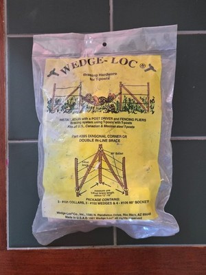 Wedge-Loc Bracing Hardware for T-Posts Diagonal Corner or In-line Brace ...