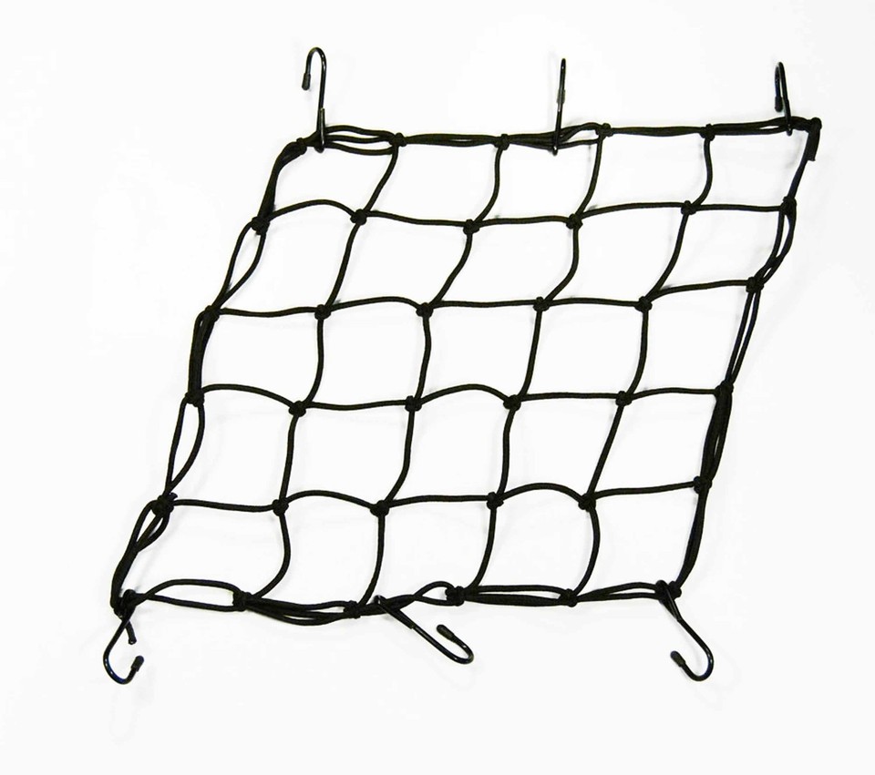 Race-Driven Motorcycle ATV Cargo Net 15 x 15 inch with 6 Hooks Mesh Web ...