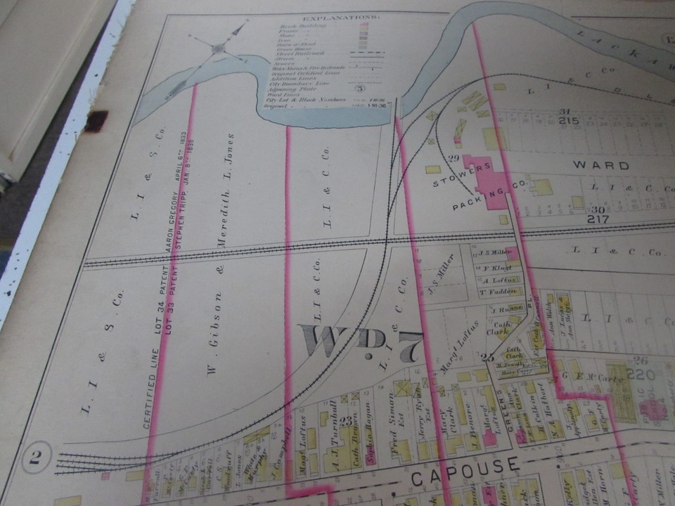 1898 SCRANTON PA - (WARD 7,9,13,16) - ATLAS PLATE 5 - GREAT DOWNTOWN ...