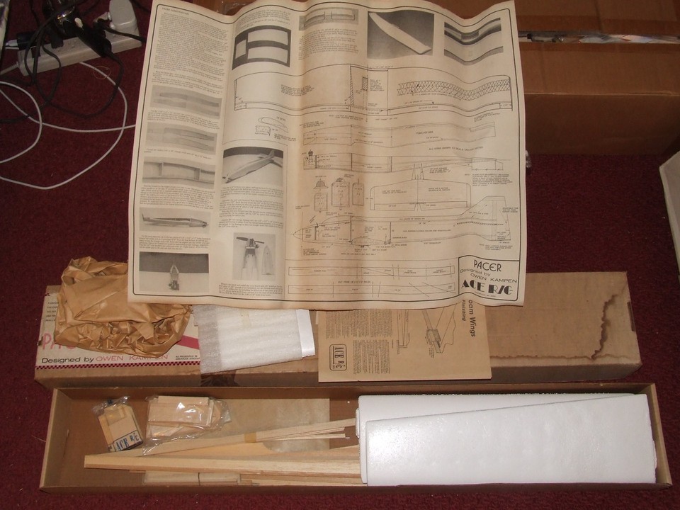 NIB 40" ACE R/C PACER RC FOAM / BALSA MODEL AIRPLANE KIT | eBay