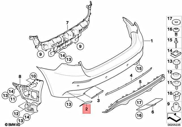 BMW OEM 51127210541 Rear Bumper Trim Cover for sale online | eBay