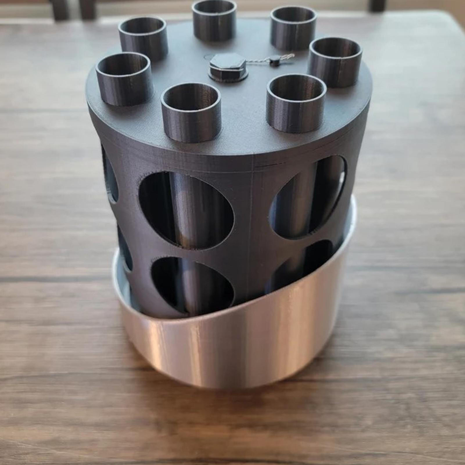 Rotating Pen Holder Muzzle Design 7 Holes Desktop Stationary Organizer ...