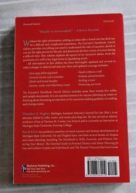 The Executor's Handbook : A Step-By-Step Guide to Settling an Estate for Personal ...