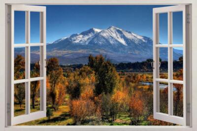 Mountains 006 3D Window View Decal WALL STICKER Art DIY Nature Scenic ...