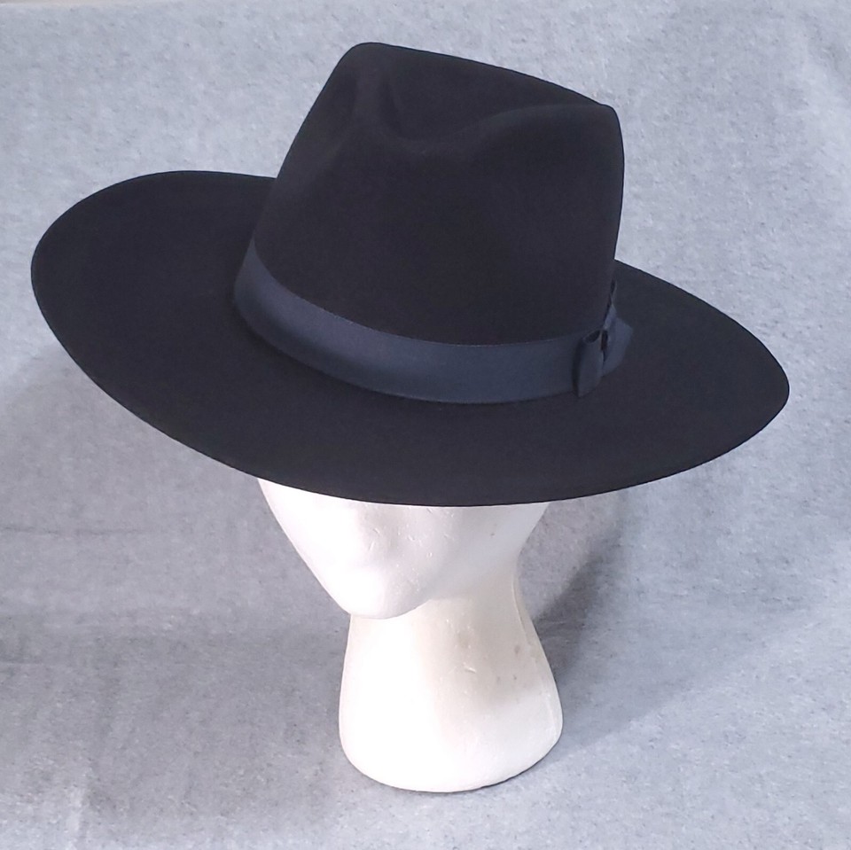 AMERICAN HAT COMPANY BLACK 10X COWBOY TYCOON/GAMBLER CREASE NWOB 7 LO ...