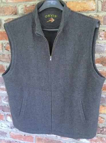 100% Wool Heavy Full Zip Pockets Vest Gray XL MINT | eBay