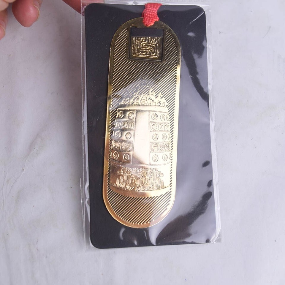 24k Gold Plated Brass Bookmark Taiwan National Museum Chung Large Bell ...