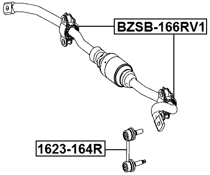 BZSB-166RV1 Febest REAR STABILIZER BAR BUSH KIT D26.5 1663202911 ...
