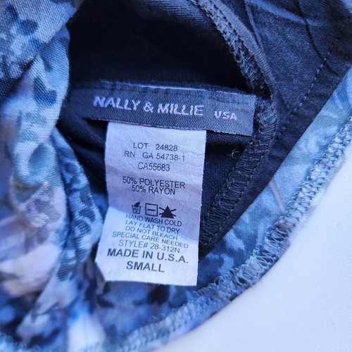 Nally & Millie Reversible Stretch Blue White Black Skirt Pull On Women ...
