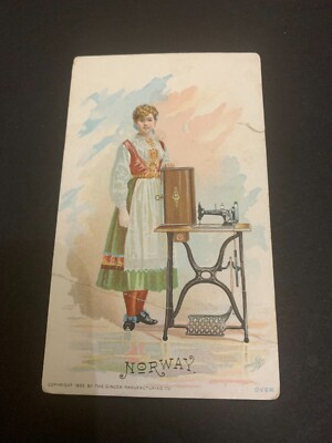 c.1890 Singer Sewing Machines Norway Victorian Trading Card | eBay