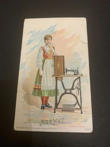 c.1890 Singer Sewing Machines Norway Victorian Trading Card | eBay