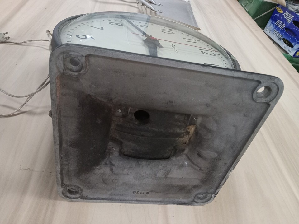 Vintage 1950s metal heavy Simplex 13 ” Electric Side Mount Clock Works ...