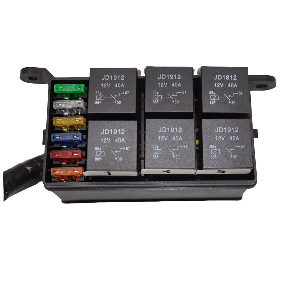 12V Relay Box 6 Way Relay Fuse Box 12 AWG Pre-Wired Waterproof Relay ...