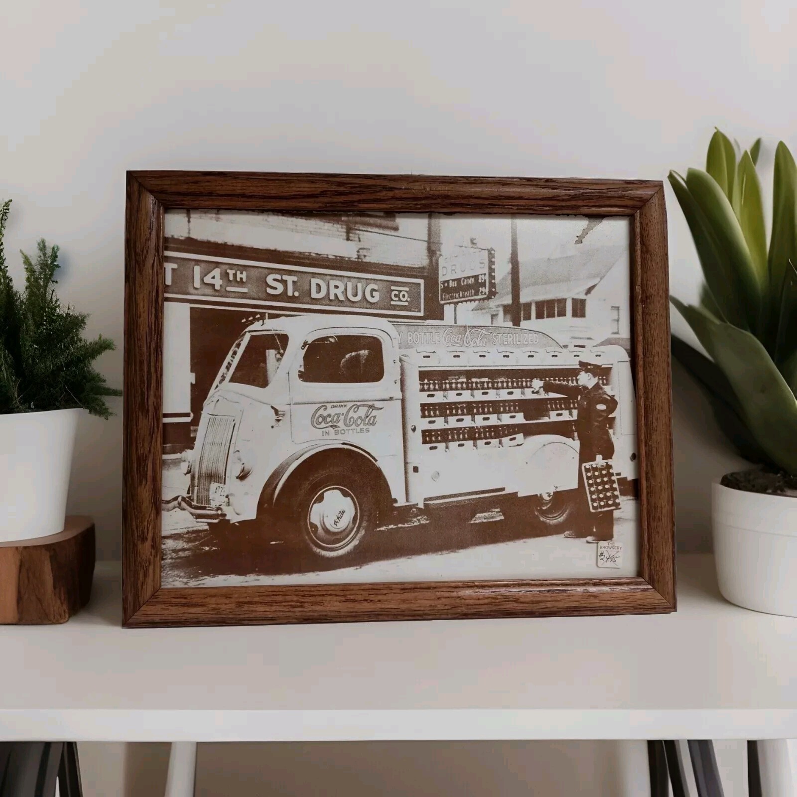 Vintage Coca Cola Framed Print. 16"×13" wood frame picture | eBay