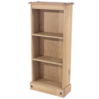3 Tier Bookcase Narrow Display Shelving Storage Unit Solid Pine Wood Furniture | eBay UK