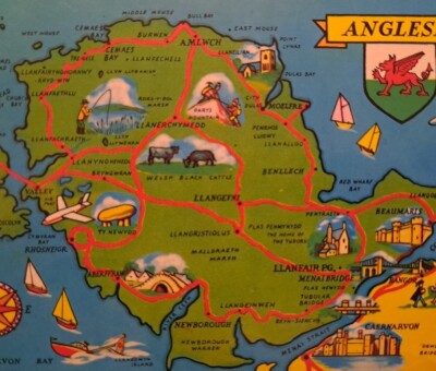 Angelsey Map Vintage Postcard A36 | eBay UK