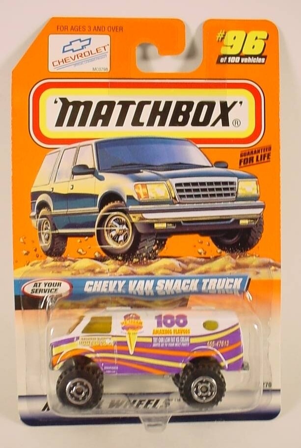 MATCHBOX # 96 WHITE CHEVY VAN SNACK TRUCK MB44-D32 | eBay