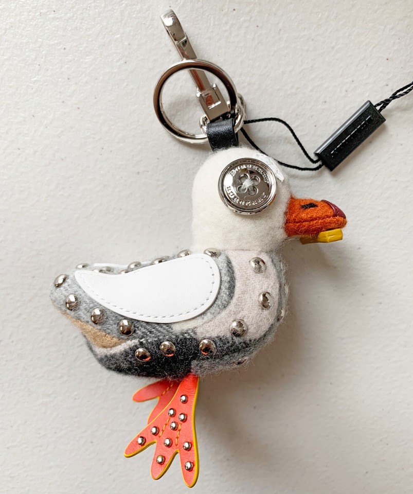 $390 Burberry Lawrence The Seagull Studded Bag Charm Stuffed Animal Key ...