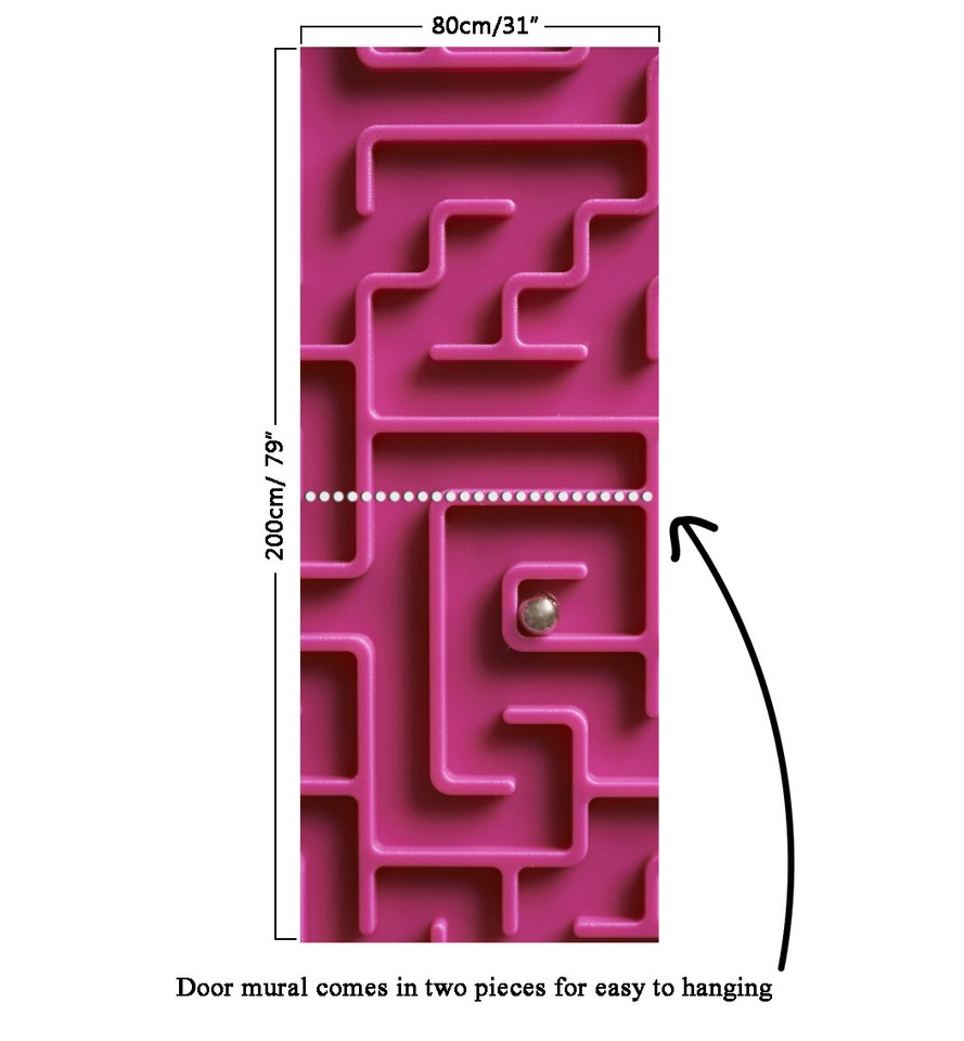 Door Mural Plastic maze - Self Adhesive Fabric Door Wrap Wall Sticker ...