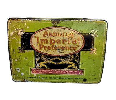 Vintage Old Antique Rare Iron Abdulla Imperial Cigarettes Litho Tin Box ...