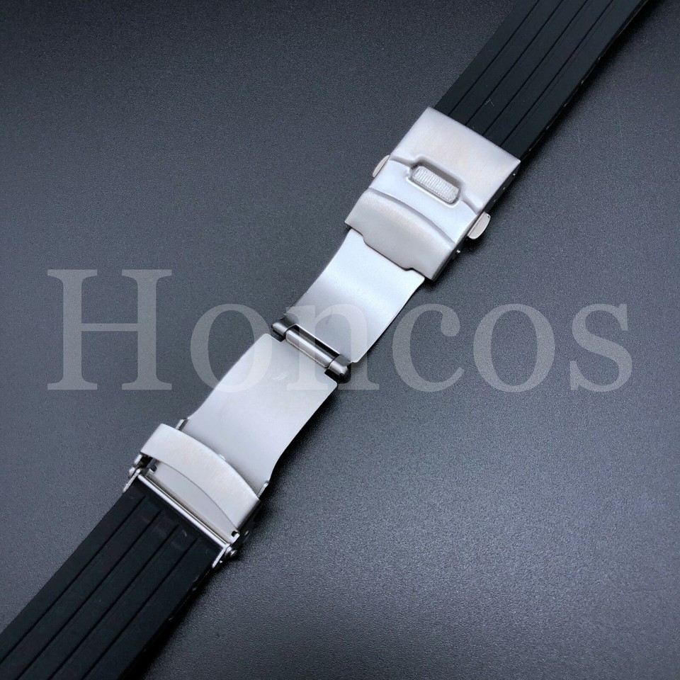 20 MM Color Silicone Rubber Watch Band Strap Deployment Clasp ...