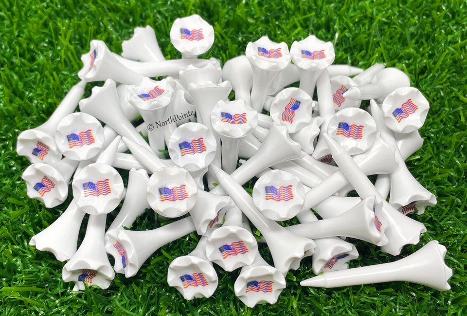 NEW 50 Ct USA Flag Cup 1 ½” Plastic Golf Tees Short Tees for Par 3's | eBay