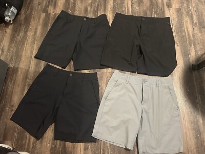 Lot of 4 Men's Under Armour Golf Shorts SZ 32 1 Gray, 2 black. 1 ...