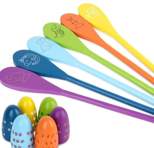 12PCS Egg Spoon Race Game Set, Egg Balance Game Easter Relay Race Games ...