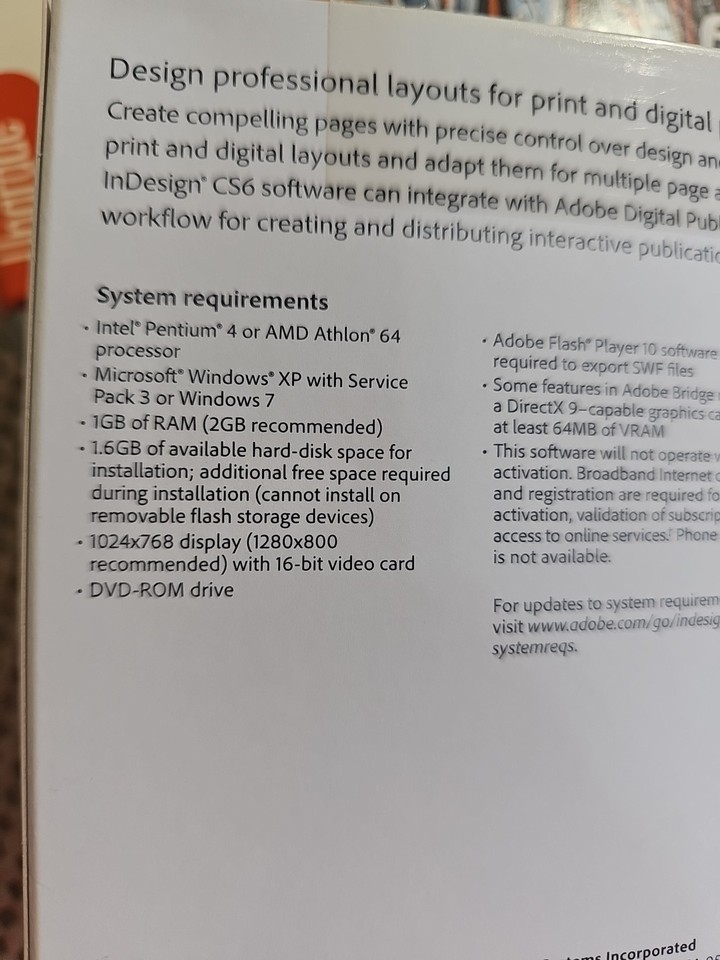 Adobe InDesign CS6 Windows Creative Suite Desktop Publishing Software W ...