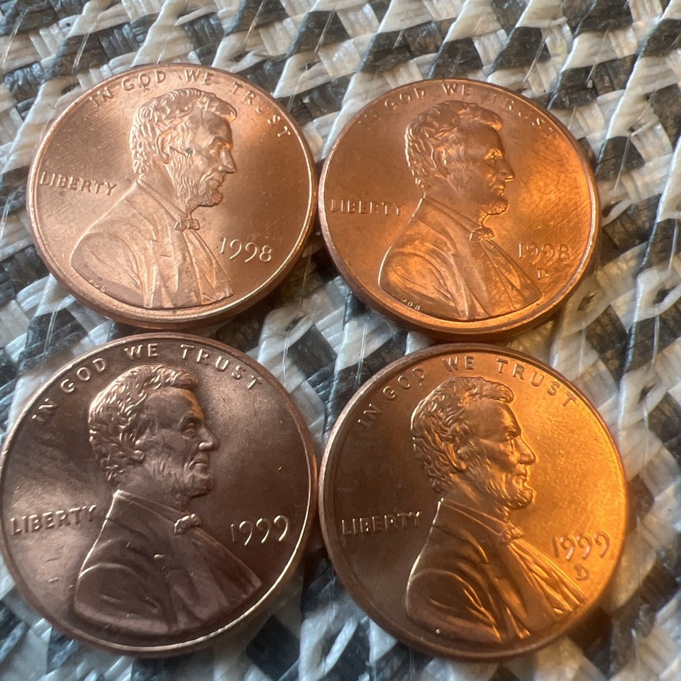1998 - 1999 P - D / LINCOLN CENTS / 4 COINS / CHEAP / CHECK IT OUT ...