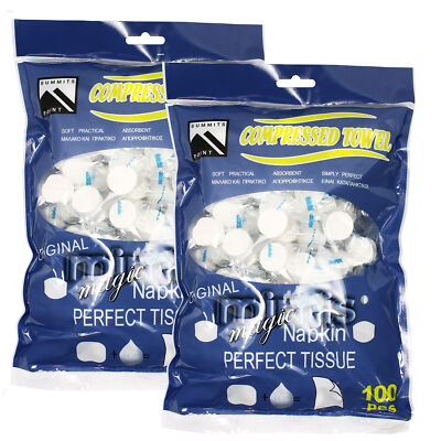 200 Pack Magic Towel Compressed Towel Coin Tissue - Just add water | eBay