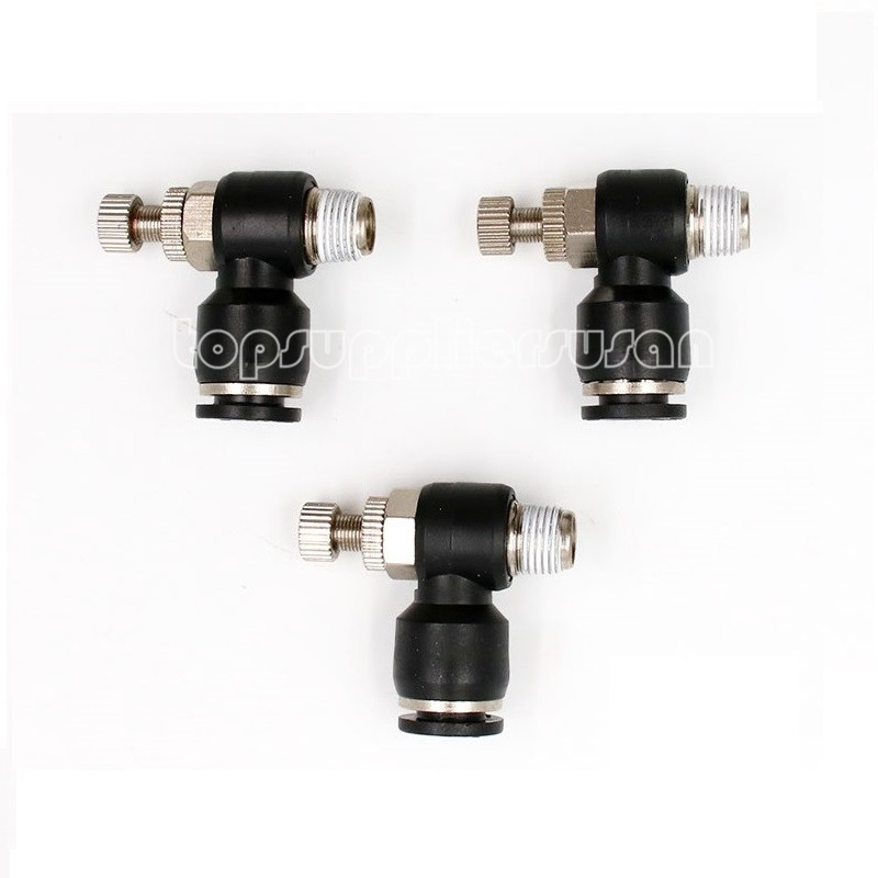 5pcs Air Flow Control Valve Tube OD 1/4'' X NPT 1/4'' Pneumatic Push In ...