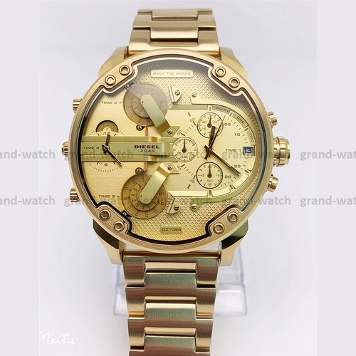 New Diesel DZ7399‎ Mr. Daddy 2.0 Chronograph Gold Dial Bracelet Men's ...