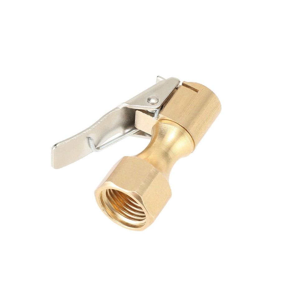 2pcs Tire Inflatable Straight Brass Open Flow Air Chuck Lock-On Clip 1/ ...