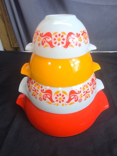 Friendship Birds Pyrex Cinderella Mixing Bowl Set 441 442 443 444 ...