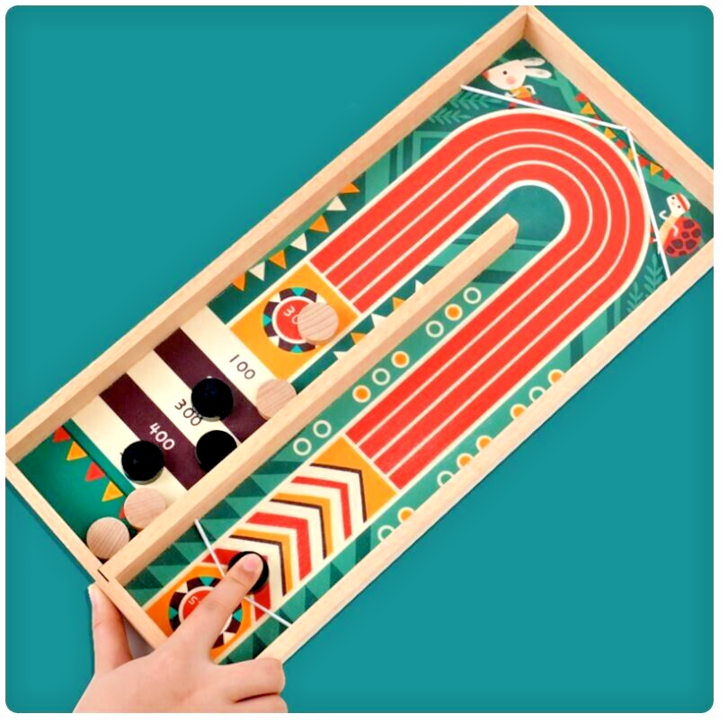 Fast Sling Puck Game Paced Wooden Table Hockey Winner Interactive Chess ...