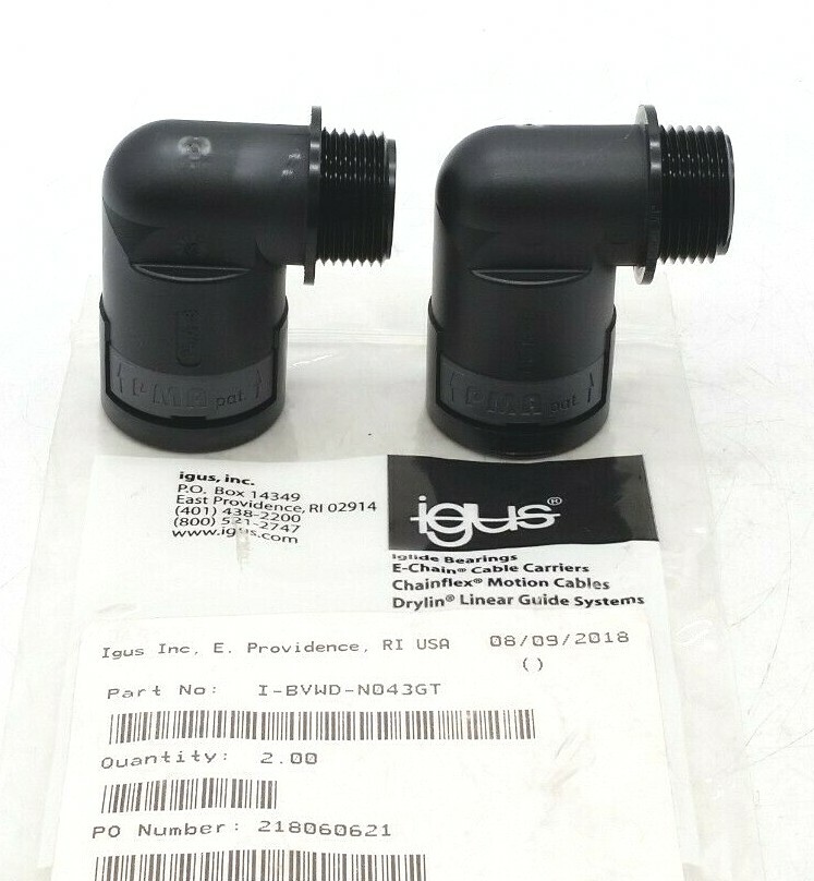 Igus I-BVWD-N043GT PMA-3 Conduit Elbow Fitting (Bag of 2) | eBay