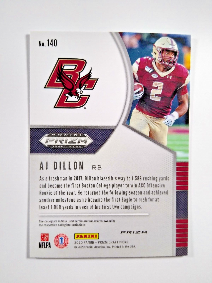 2020 Panini Prizm Draft Picks A.J. Dillon #140 Rookie RC | eBay