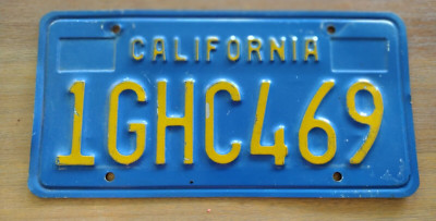 Vintage 1970's Blue California License Plate | eBay