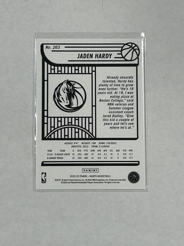 2022-23 Panini NBA Hoops - Rookies Jaden Hardy #263 Teal Explosion (RC) for sale online | eBay