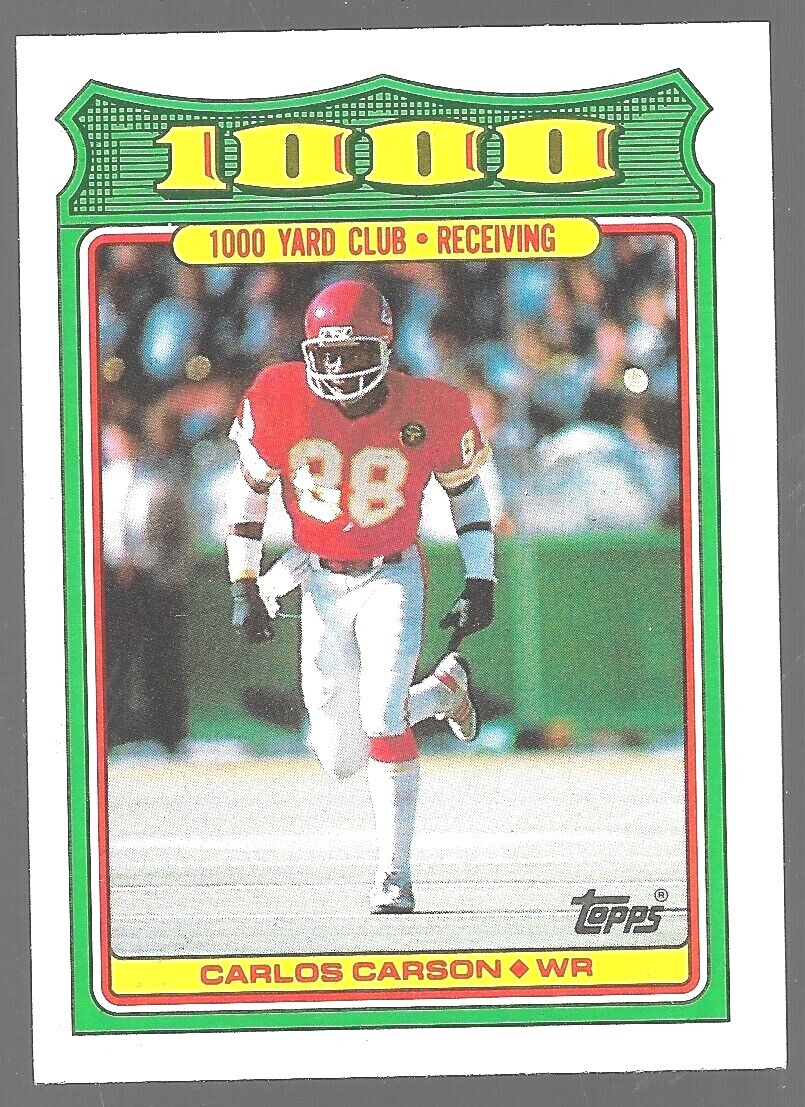 1988 Topps 1000 Yard Club Carlos Carson 6 Kansas City Chiefs Football ...