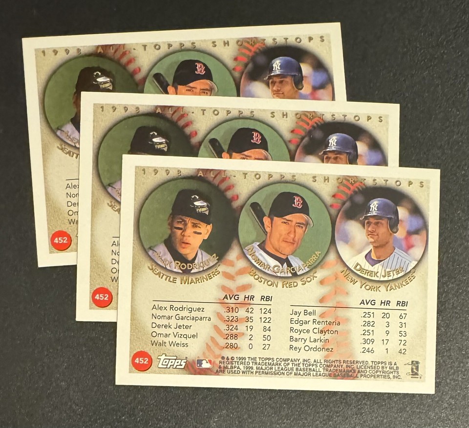 (3) Derek Jeter & Alex Rodriguez 1999 Topps All-Topps Shortstops Lot ...