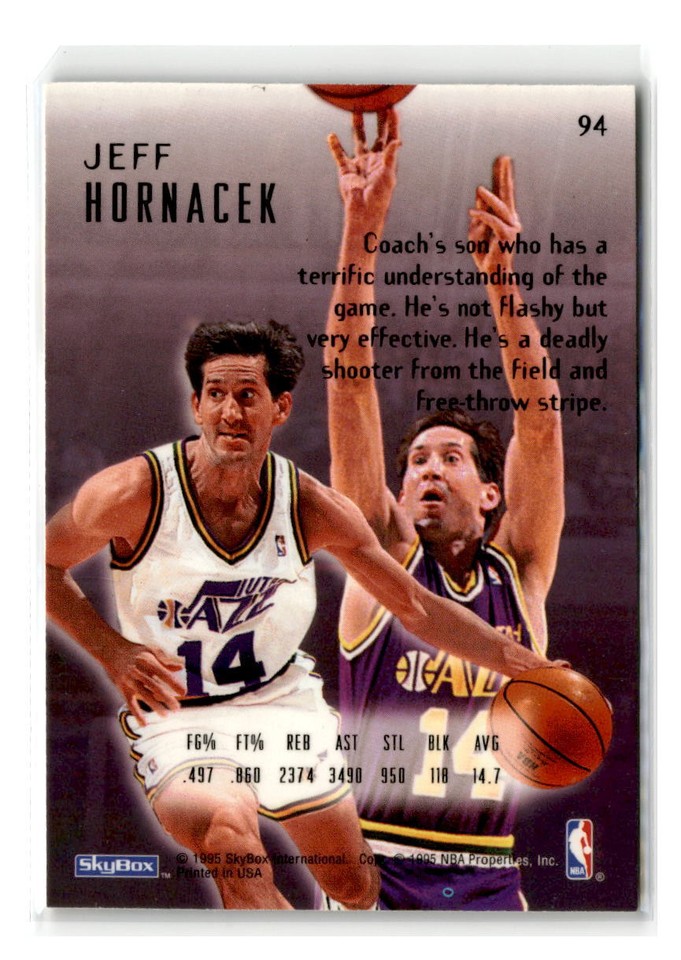 1994-SkyBox E-Motion -#94-Jeff Hornacek -Utah Jazz | eBay