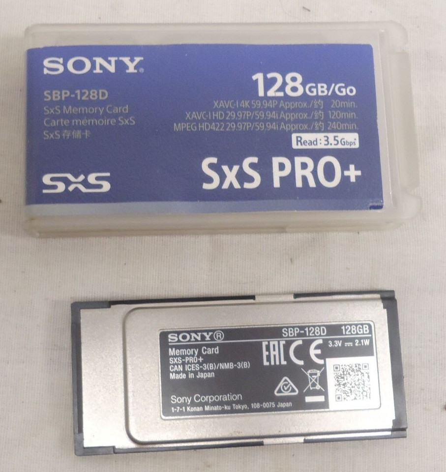 Sony SBP-128D SxS Pro+ D Series 128GB memory card XAVC XDCAM 4K PMW-F55 ...