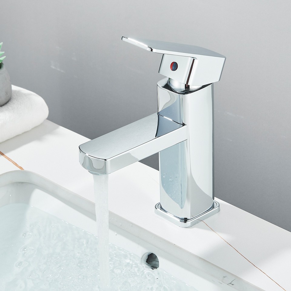 Modern Bathroom Sink Tap Single Lever Mono Wash Basin Vanity Mixer Taps ...