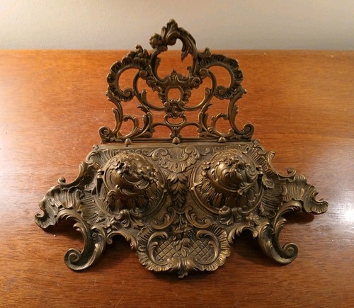 Antique Vintage Roccoco Cast Brass Inkwell Made In England CBF | eBay