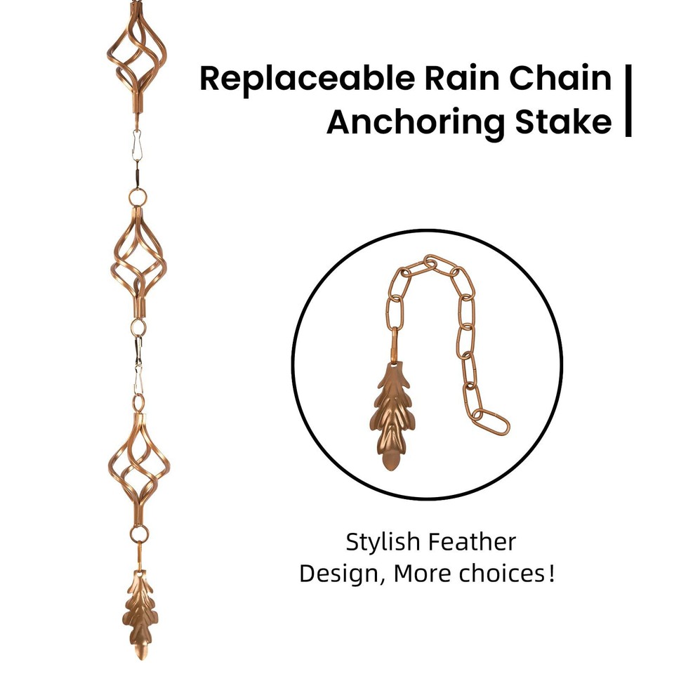 Rain Chain Bird Cage Set 8.5Ft, Not Rust Wrought Iron Rain Chains for ...
