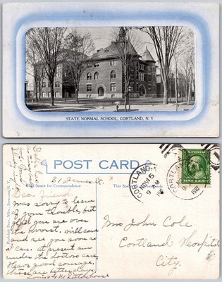 State Normal School Building Trees Cortland NY Postcard | eBay