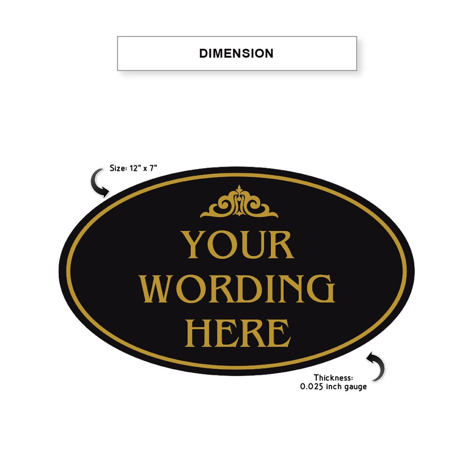 Custom Personalized Text Your Wordings Sign Oval Wall Door Plate Sign ...