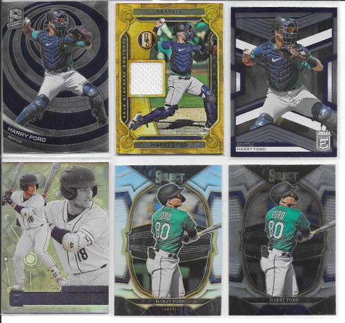 HARRY FORD ROOKIE PATCH GOLD SSP /99 SEATTLE MARINERS 6 CARD LOT MINT ...
